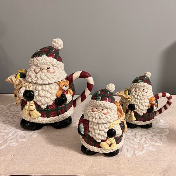 Holiday | 3 Piece Santa Tea Pot Set | Poshmark